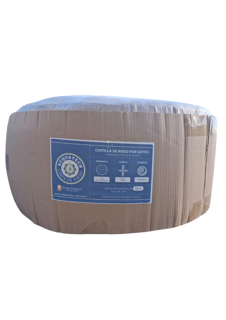 CINTILLA DE RIEGO ACQUATECH 5/8" CAL 8MIL SEPARACIÓN 20CM | Agricola Campos